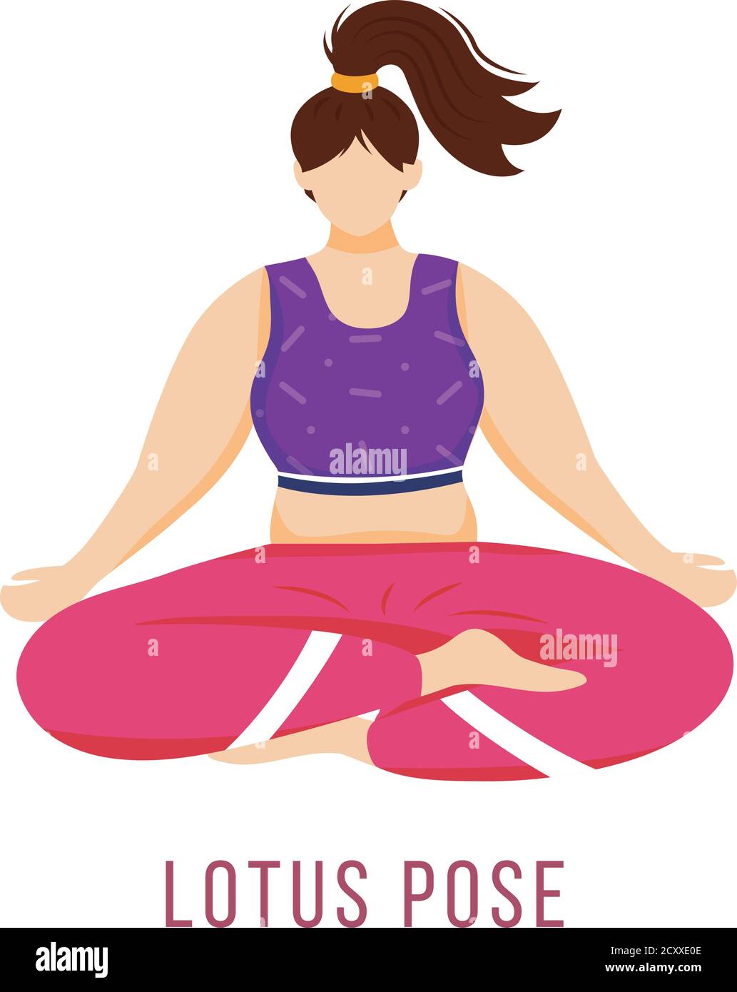 Lotus pose flat vector illustration Stock Vector Image & Art - Alamy