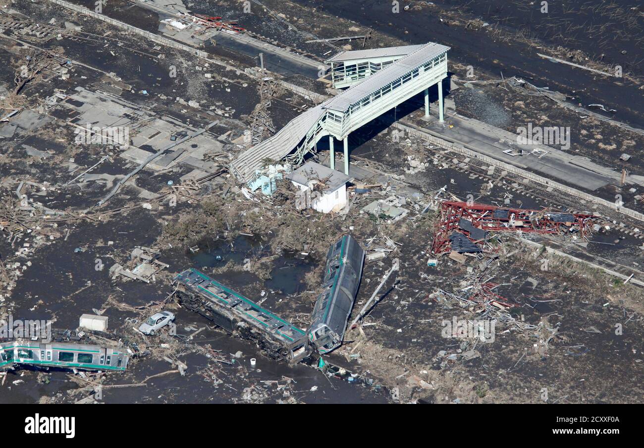 Tsunami train disaster aerial hi-res stock photography and images - Alamy