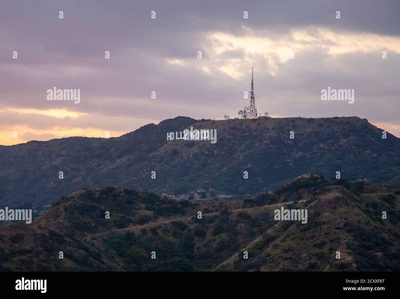 Hollywood sign viewed from the Griffith Observatory in Los Angeles ...
