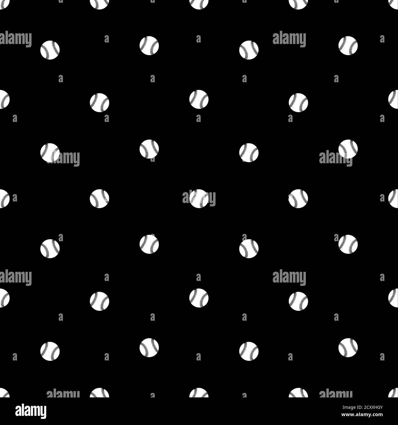 Black and white simple baseball motif seamless pattern background Stock ...