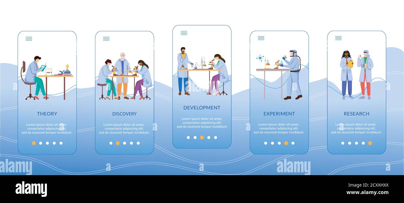 Methods Of Scientific Research Onboarding Mobile App Screen Vector