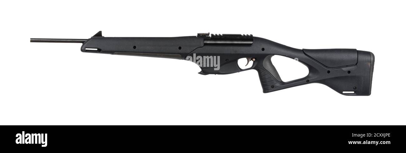 Modern hunting rifle isolated on white background Stock Photo - Alamy