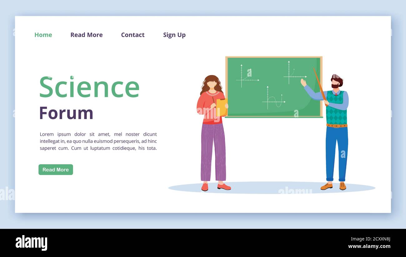 Science forum landing page vector template Stock Vector Image & Art - Alamy
