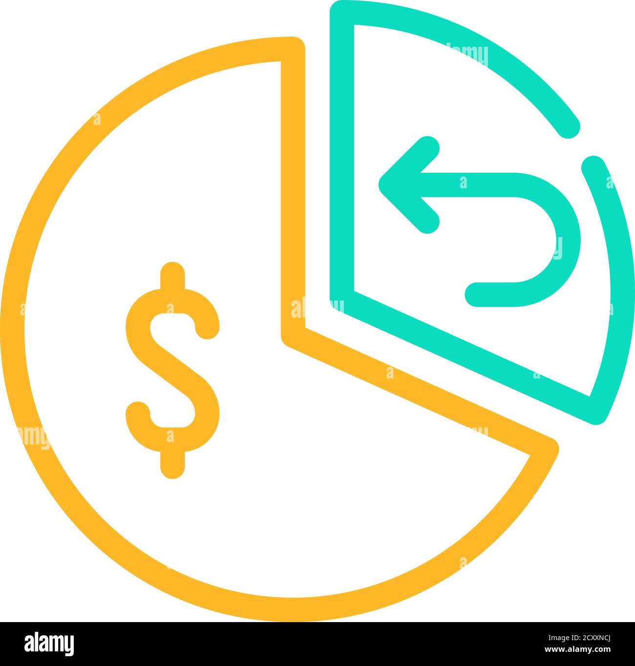 pie chart cashback and purchaise color icon vector illustration Stock ...