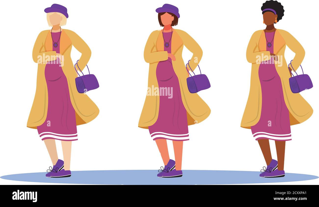 Pregnant Women Flat Vector Illustrations Set Stock Vector Image And Art