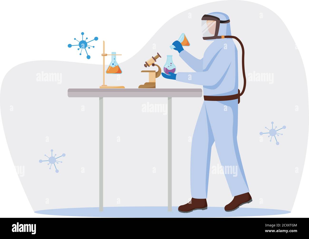 Man in protective costume suit Stock Vector Images - Alamy