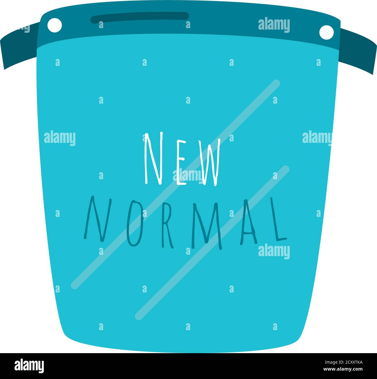 new normal design with face shield icon over white background, flat ...