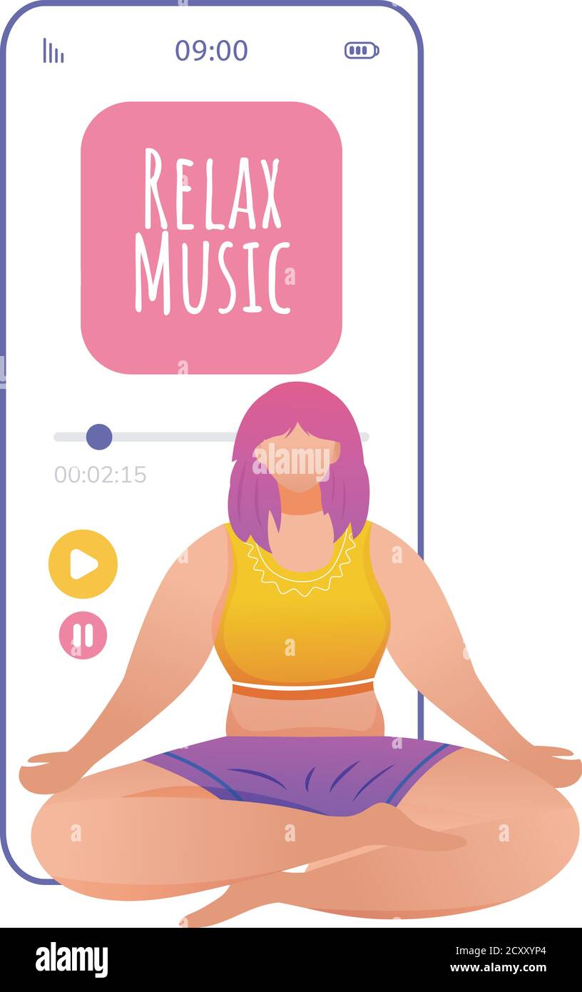 Relax music smartphone interface vector template Stock Vector Image ...