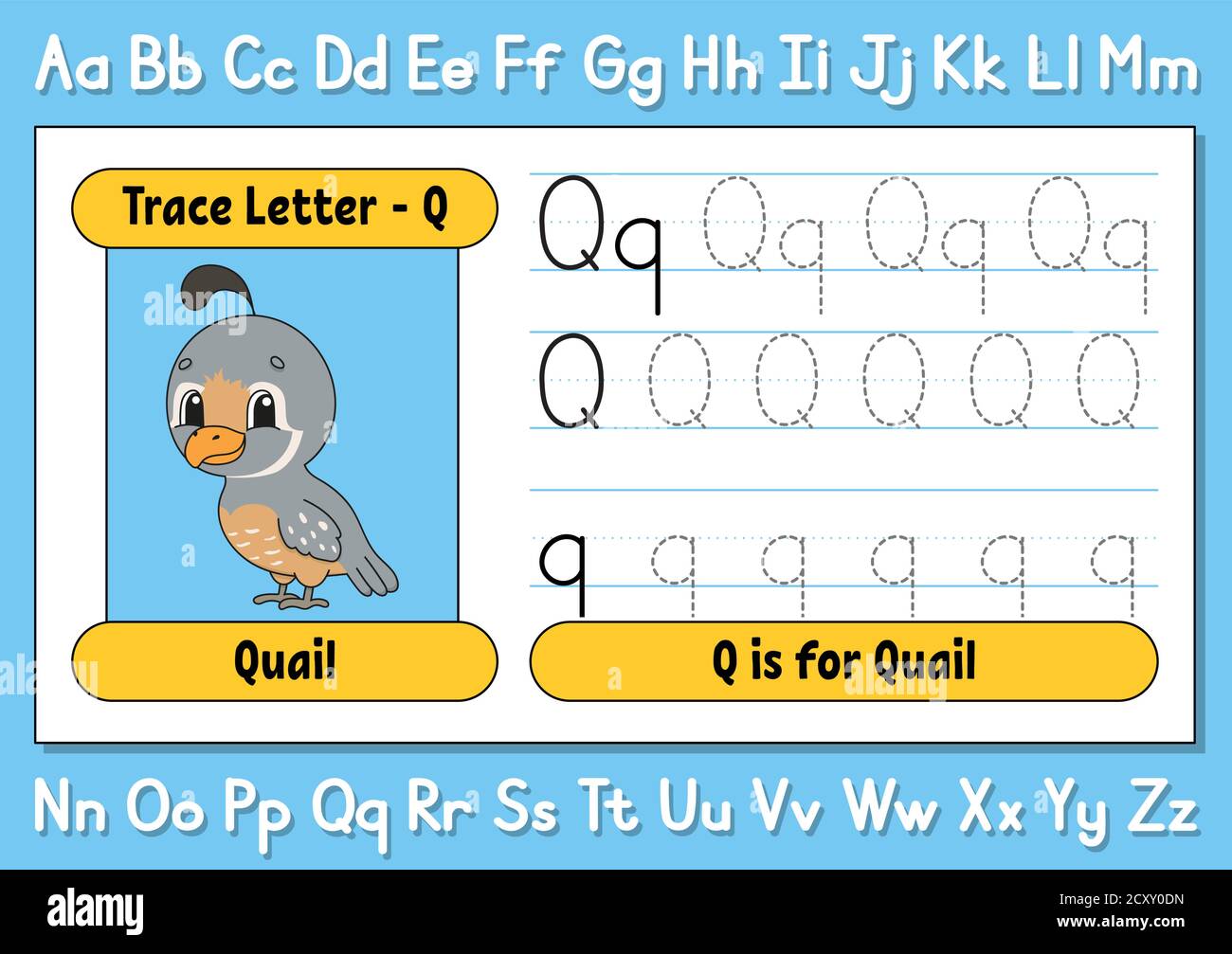 Alphabet tracing sheet Stock Vector Images - Alamy