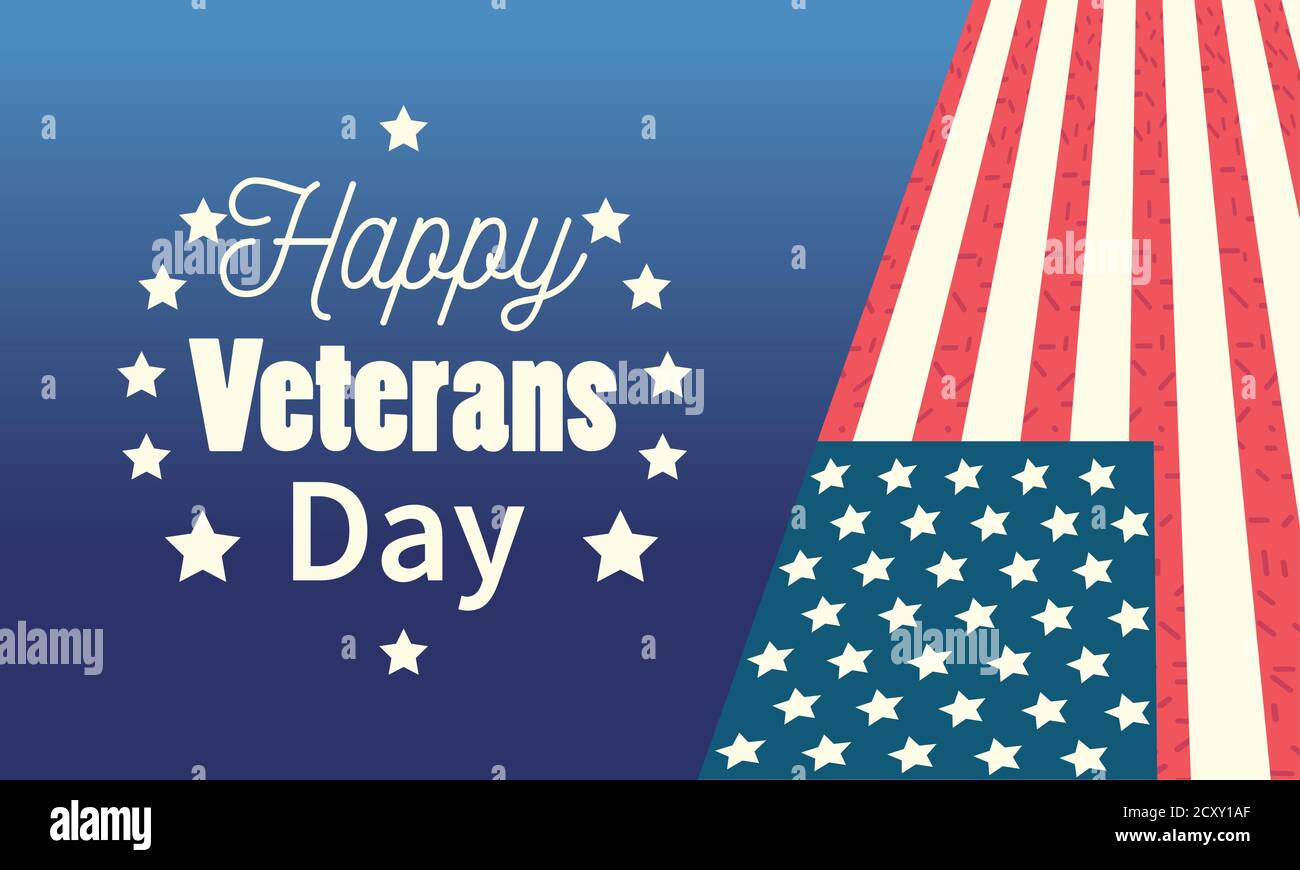 happy veterans day, american flag memorial celebration vector ...
