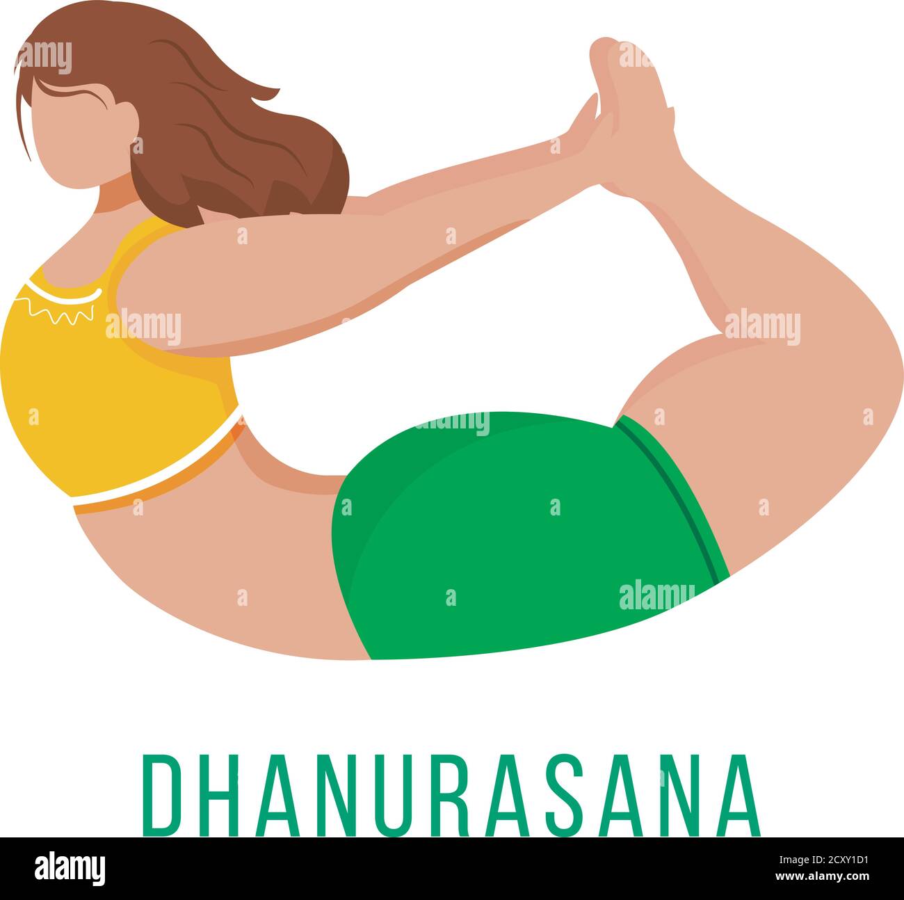 Dhanurasana flat vector illustration Stock Vector Image & Art - Alamy
