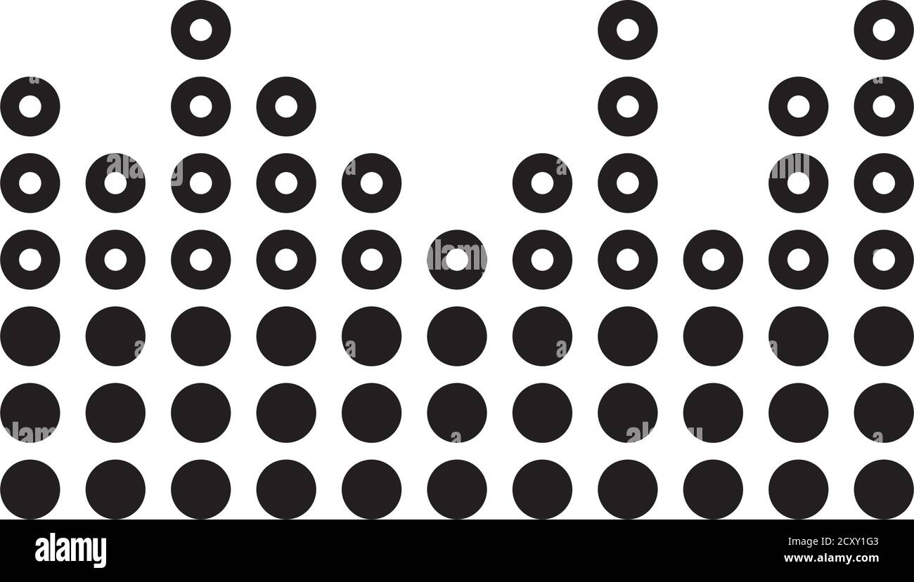 dots sound waves icon over white background, vector illustration Stock ...