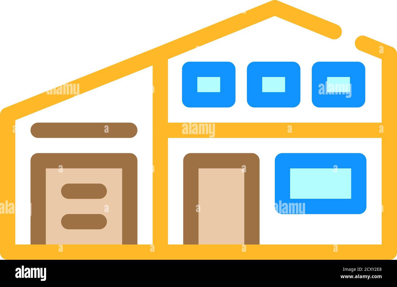 living house color icon vector flat illustration Stock Vector Image ...