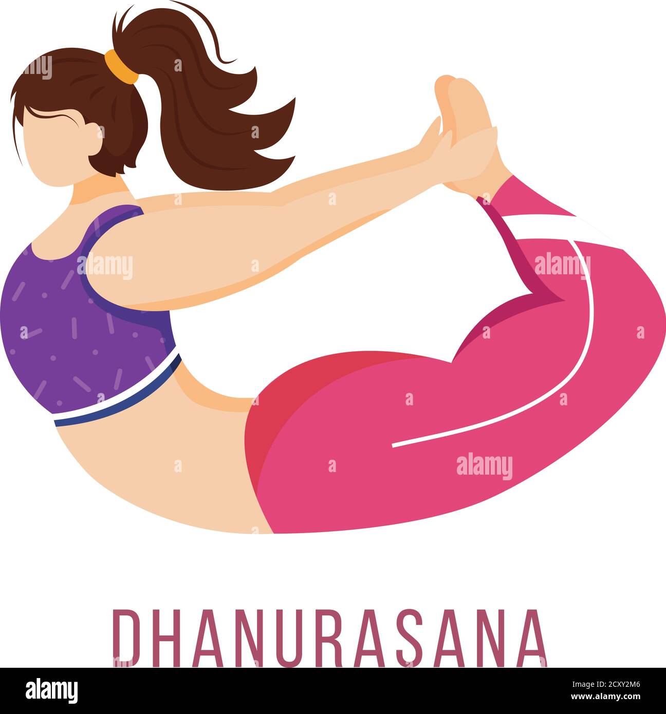 Dhanurasana flat vector illustration Stock Vector Image & Art - Alamy