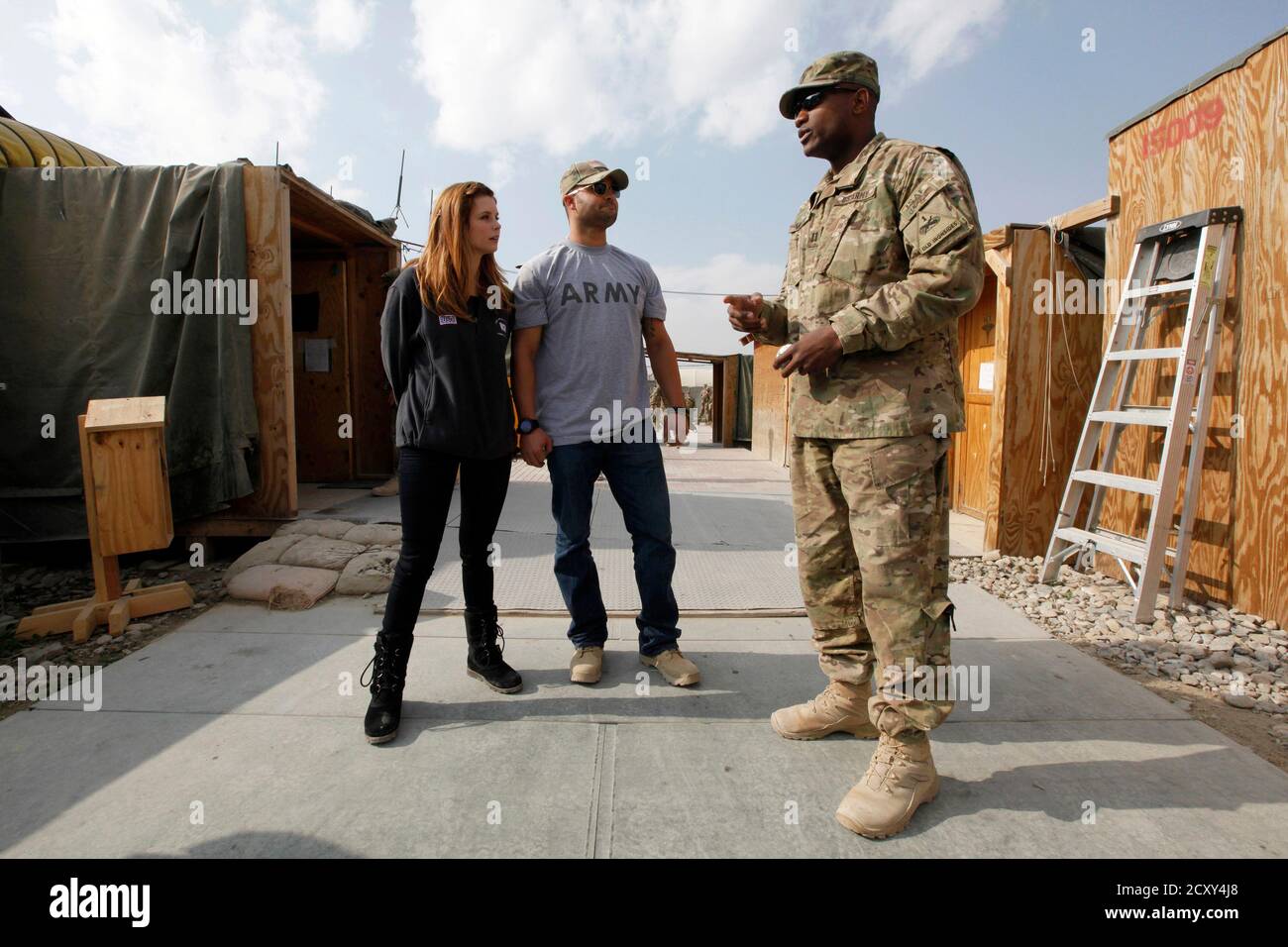 During his visit to forward operating base shank hi-res stock ...