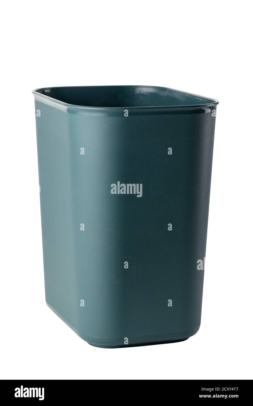 Dark green plastic bucket isolated on white Stock Photo - Alamy