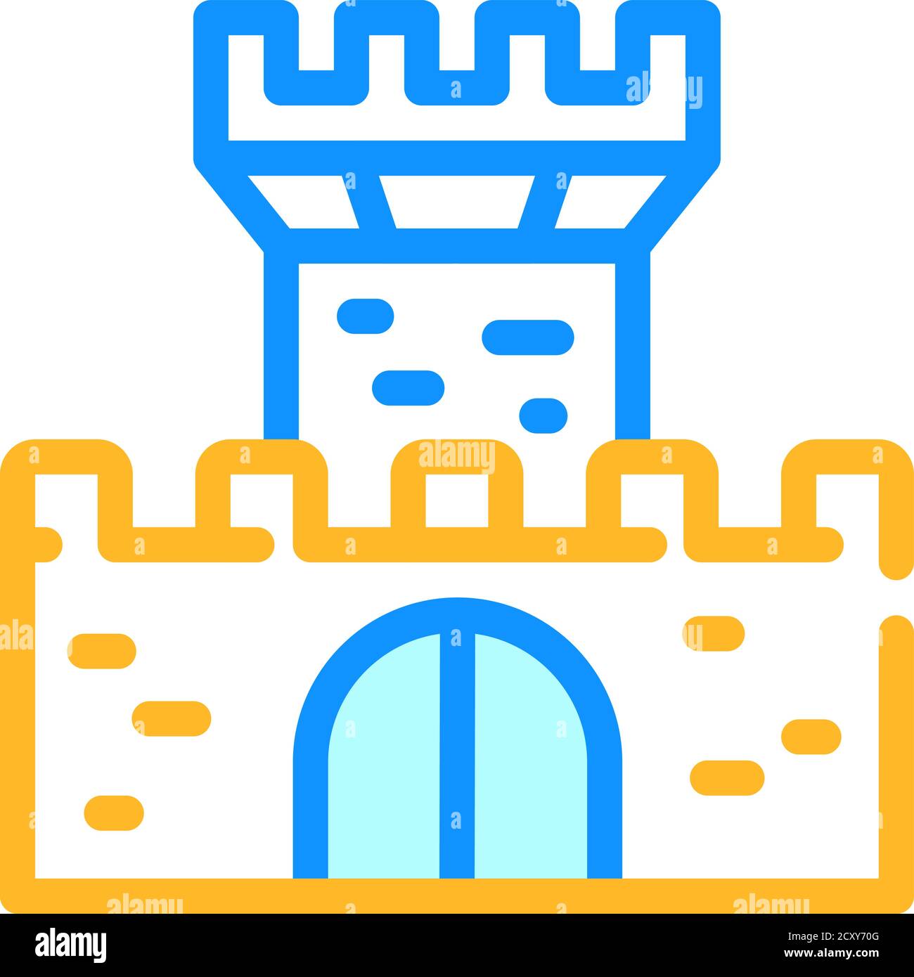medieval castle color icon vector flat illustration Stock Vector Image ...