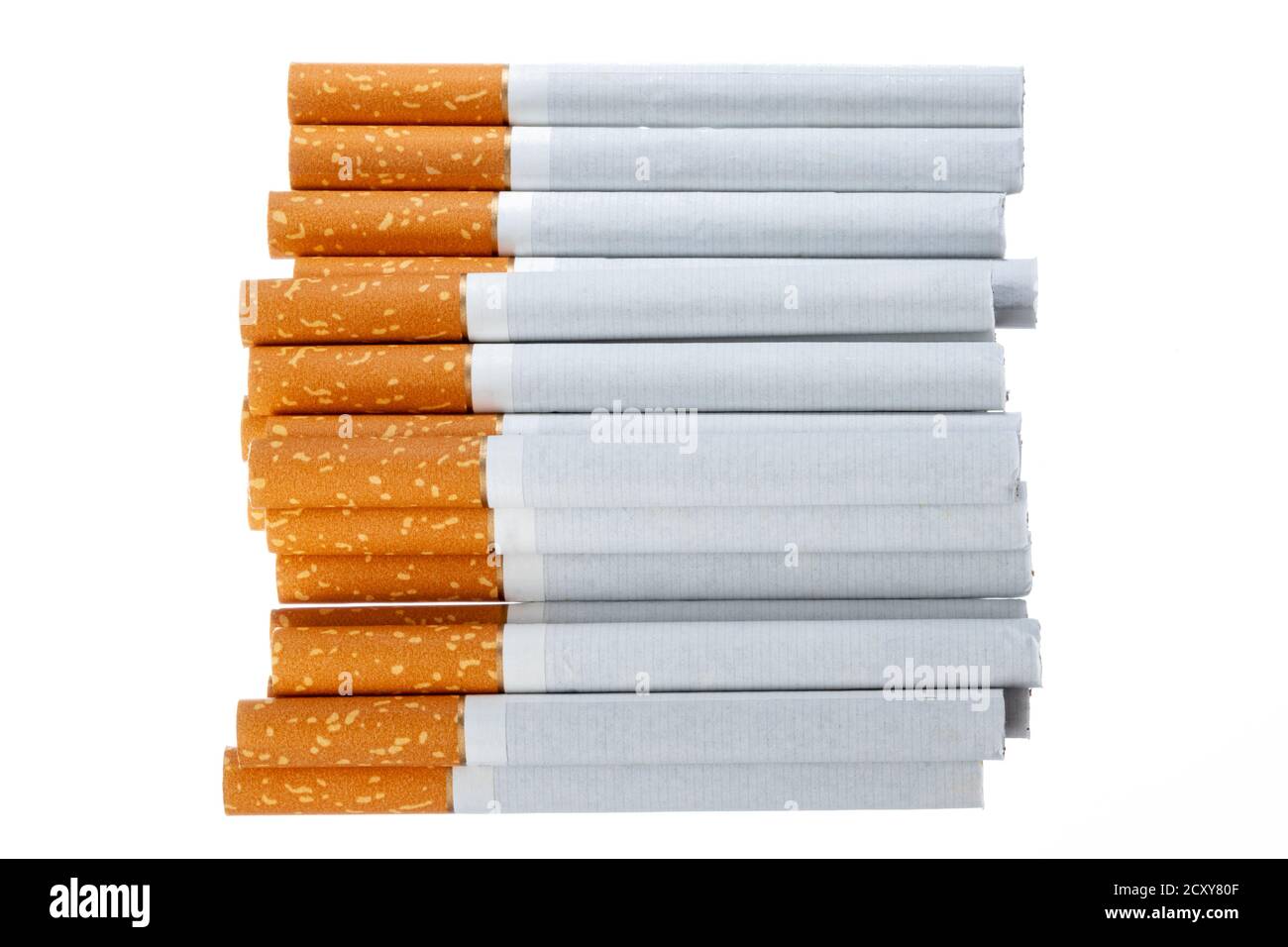 Bunch of unlit cigarettes isolated on white Stock Photo - Alamy
