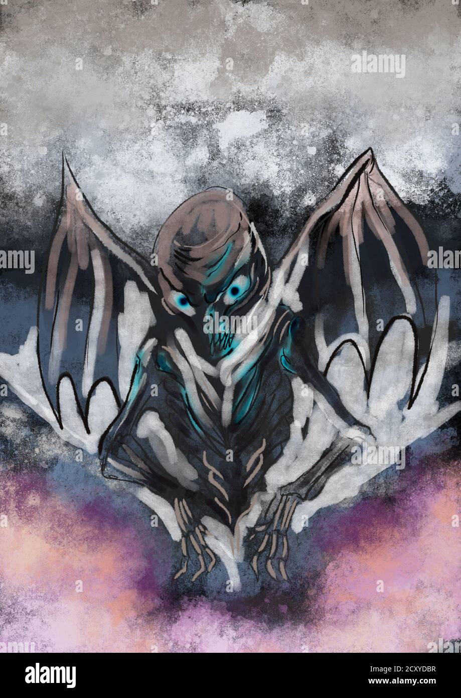Mothman monster illustration Stock Photo - Alamy