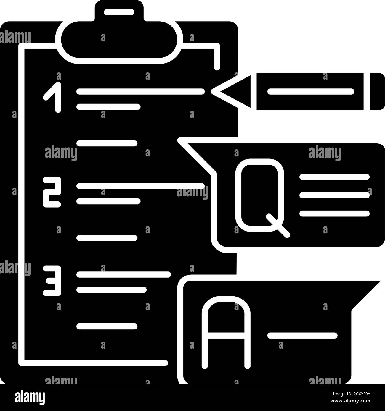 Short answer test black glyph icon Stock Vector Image & Art - Alamy