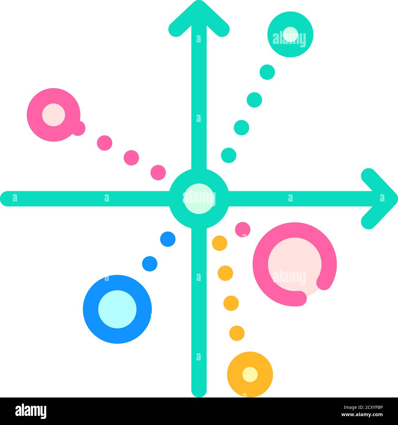 scatter chart color icon vector flat illustration Stock Vector Image ...