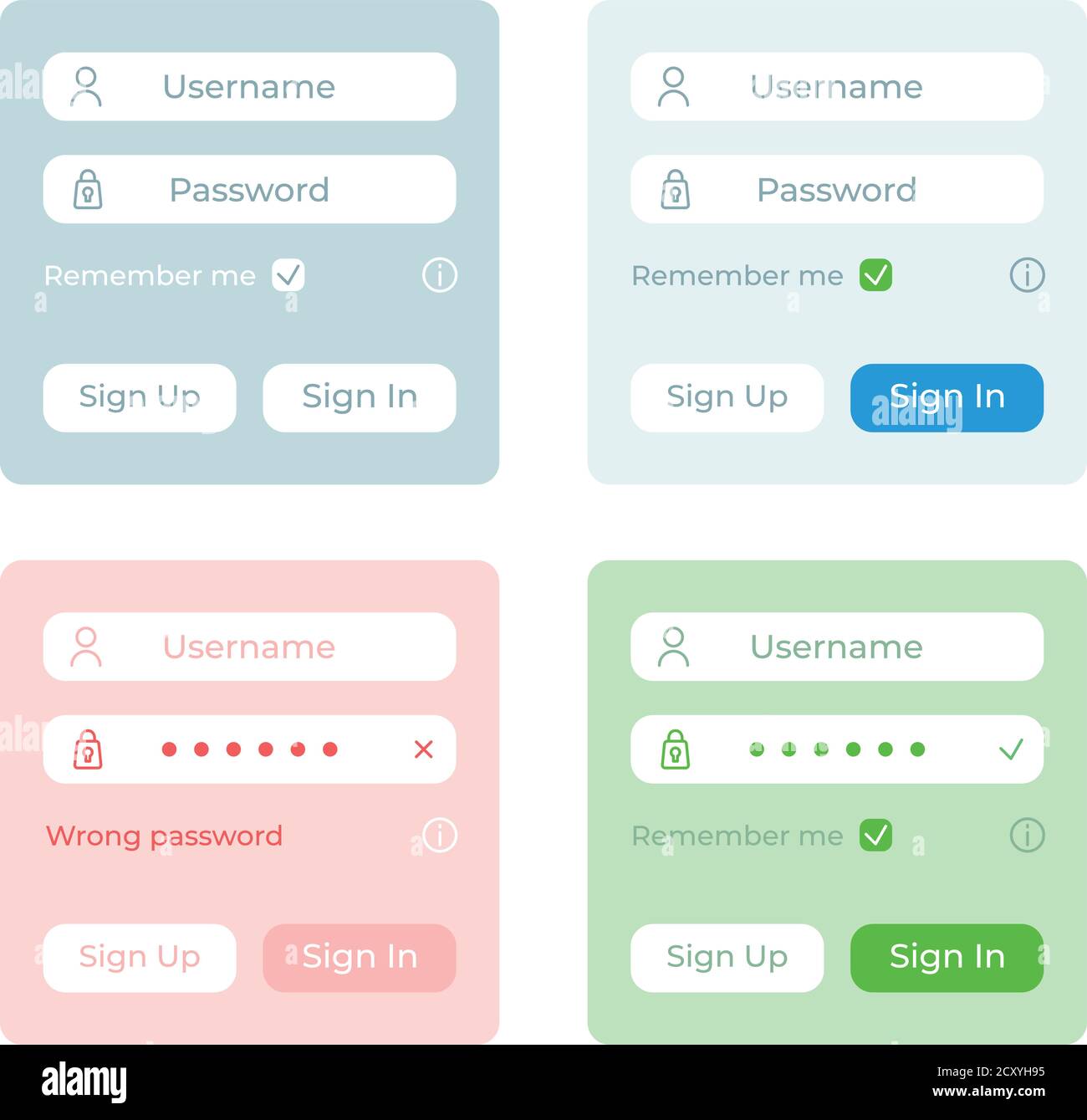 Identification UI elements kit Stock Vector Image & Art - Alamy