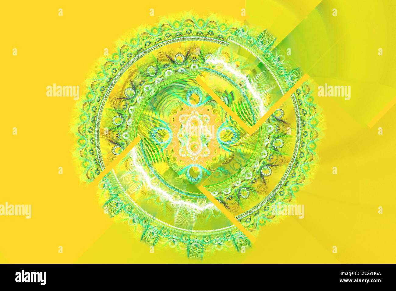 Yellow fractal render wallpaper backdrop cover Stock Photo - Alamy