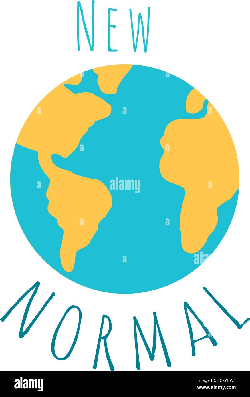 new normal design with earth planet icon over white background, flat ...