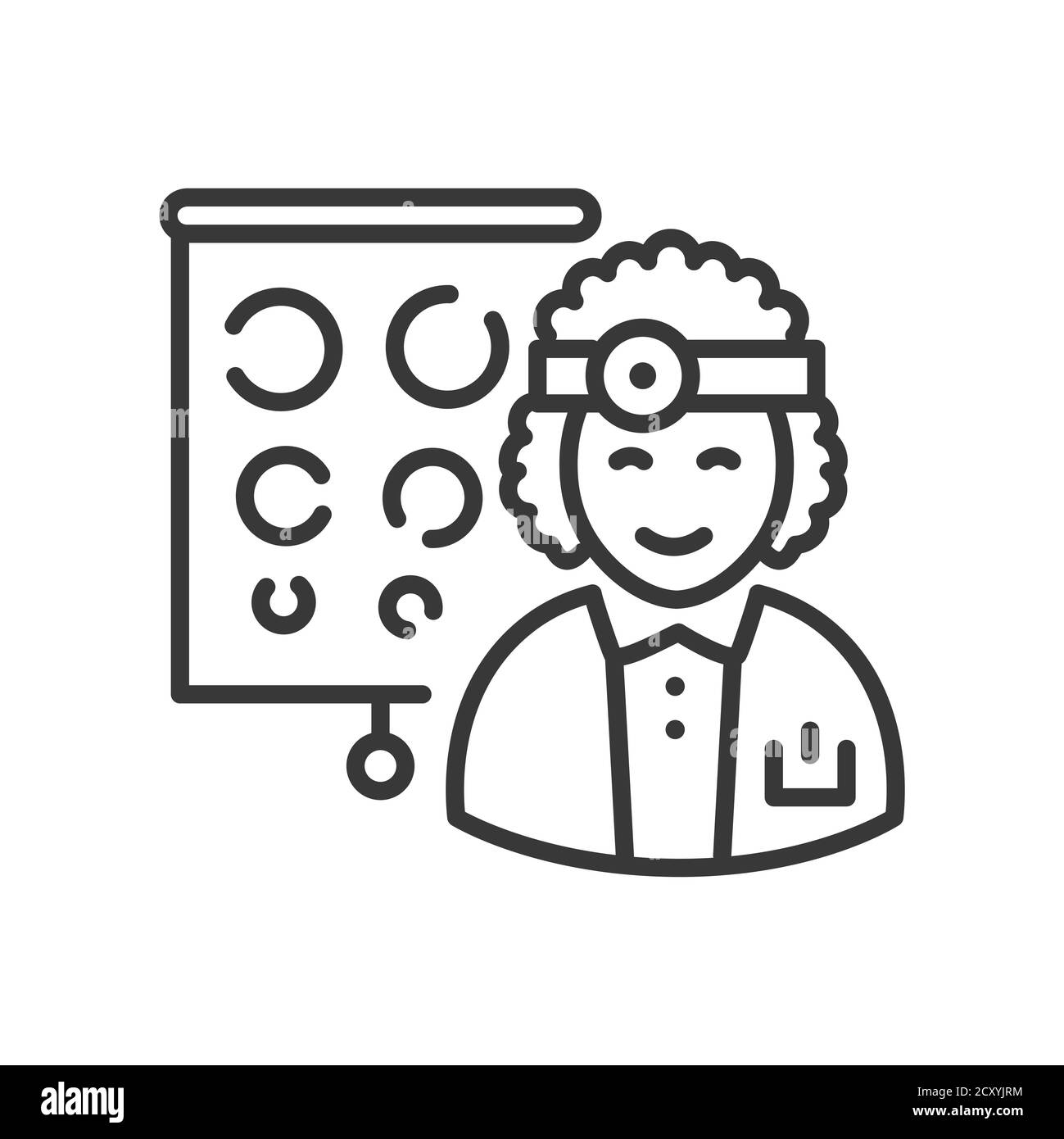 Ophthalmologist - vector line design single isolated icon Stock Vector ...