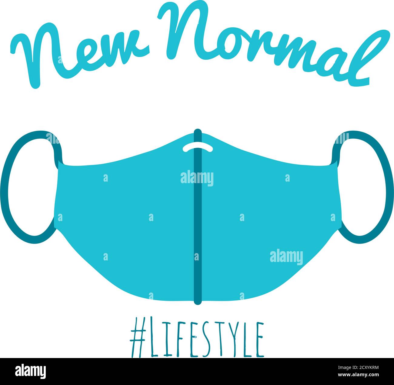 new normal concept, mouth mask icon over white background, flat style ...