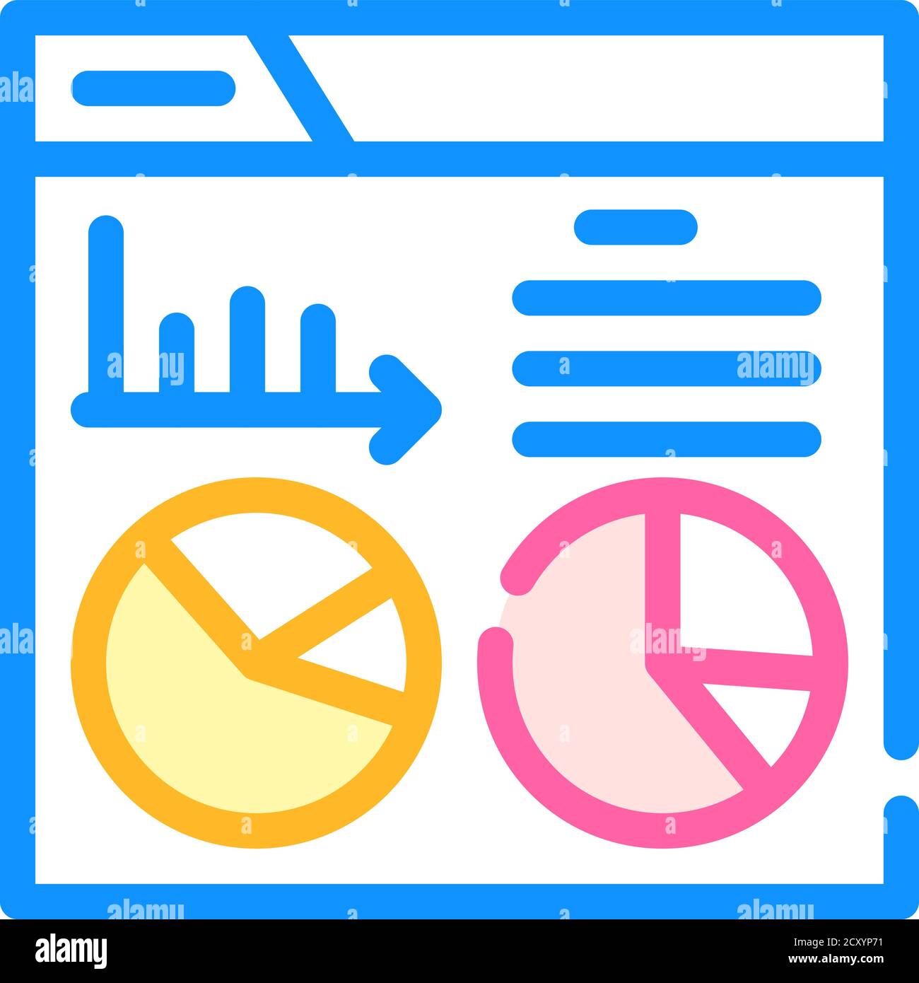 statistical analysis digital report color icon vector illustration ...