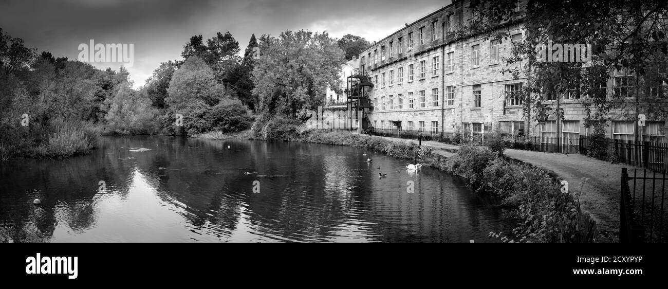 The disused stone built Yiyella factory and dam in Pleasley Vale ...