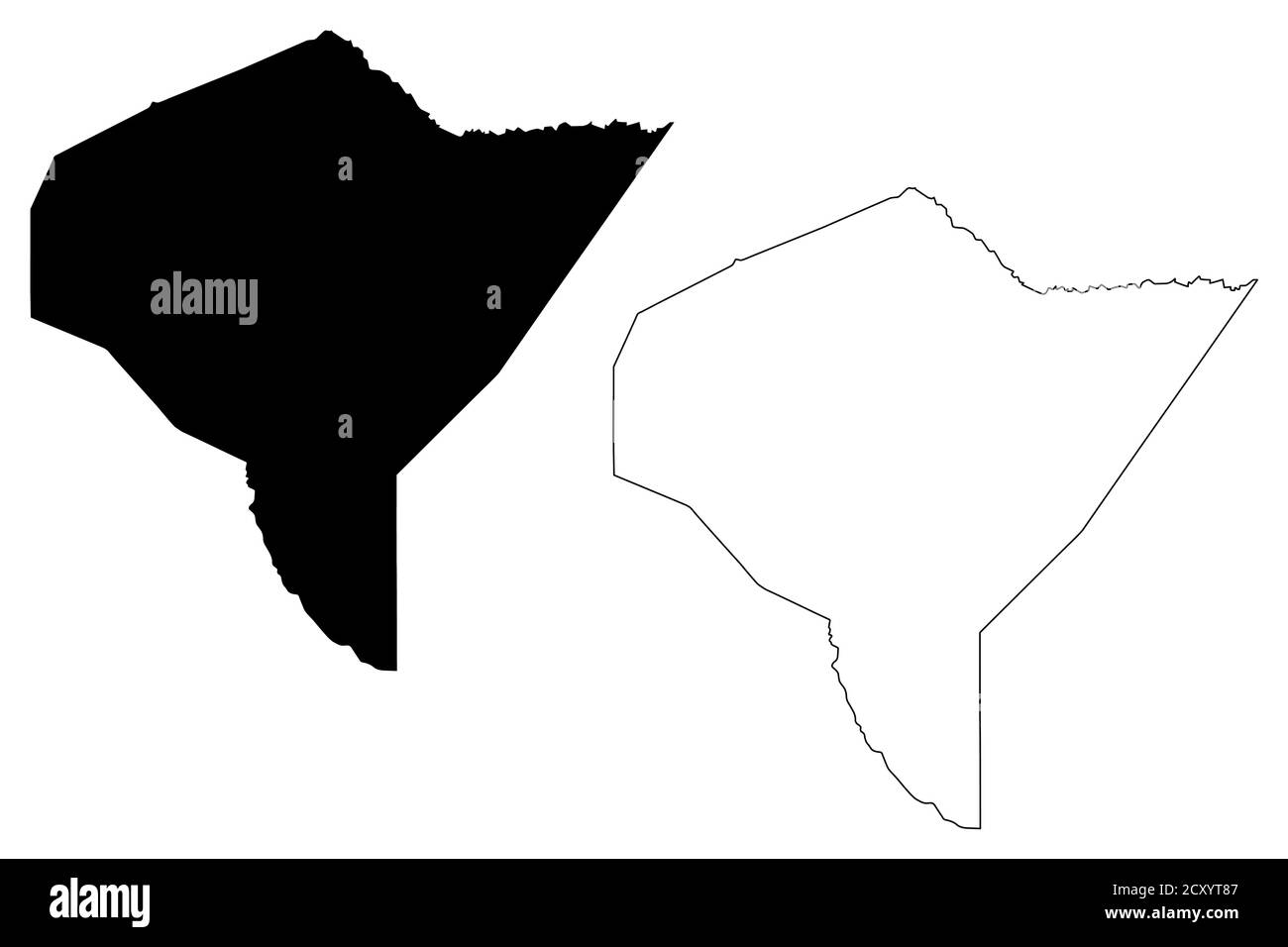 Mandera County (Republic of Kenya, North Eastern Province) map vector ...