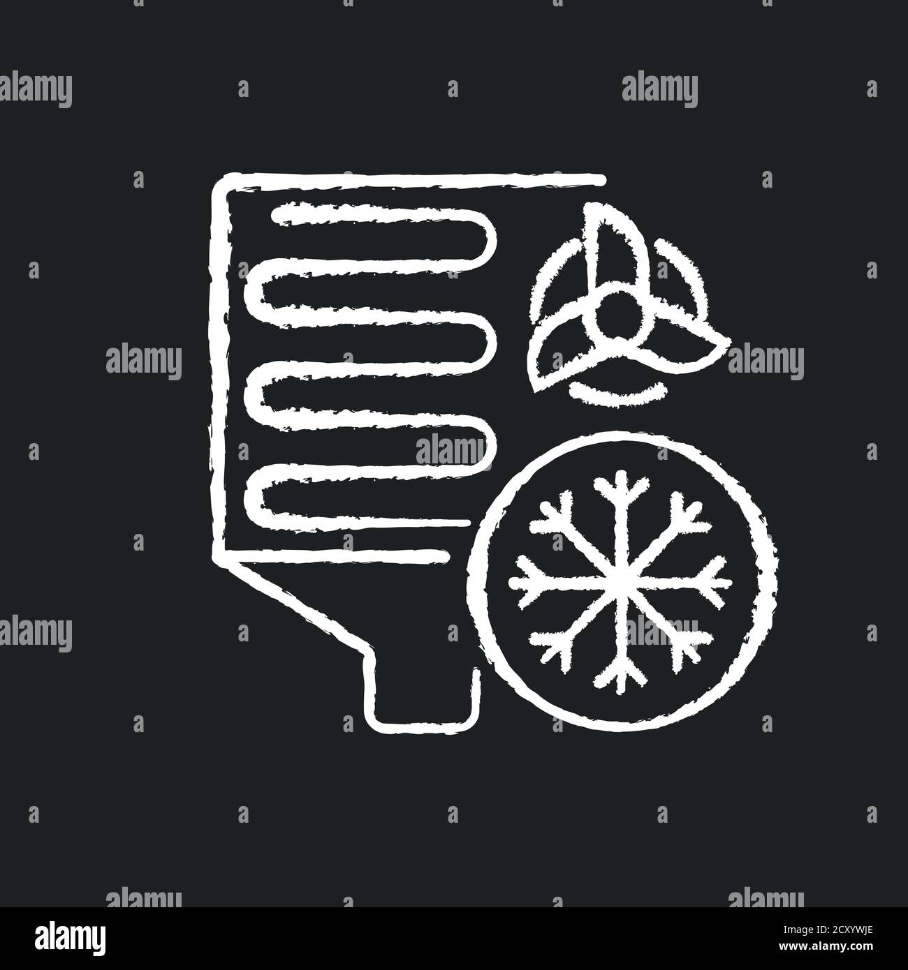 Conditioning chalk white icon on black background Stock Vector Image ...