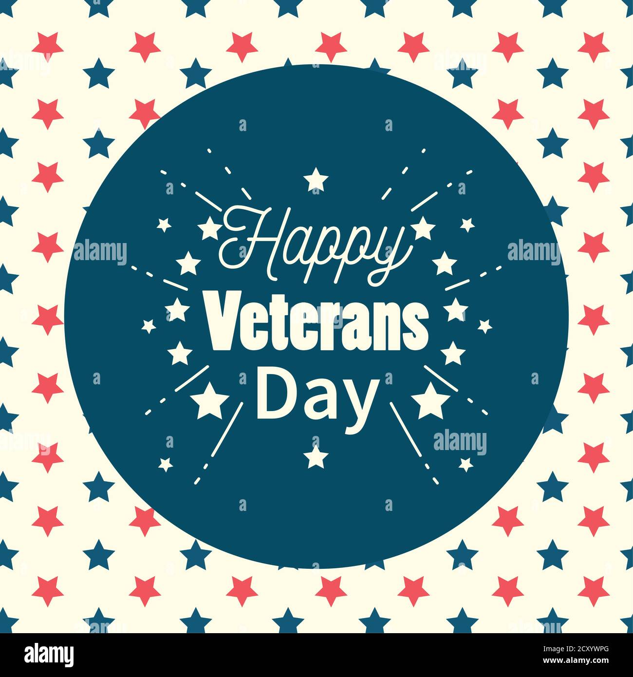 happy veterans day, inscription label on stars background vector ...