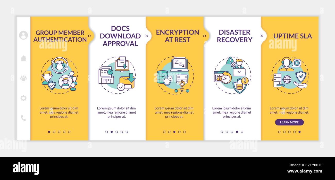 Telecommuting tool security parameters onboarding vector template Stock Vector Image & Art - Alamy