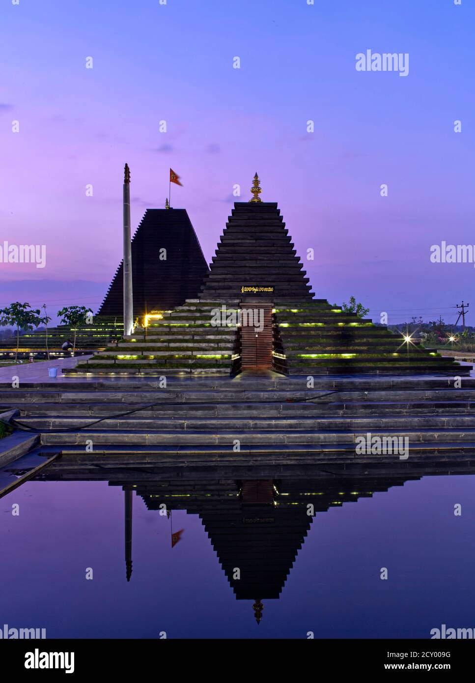 Overall View at dusk. Balaji Temple, Andhra Pradesh, India. Architect ...