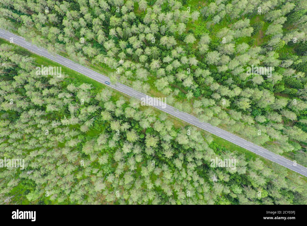 Aerial top view road through hi-res stock photography and images - Alamy