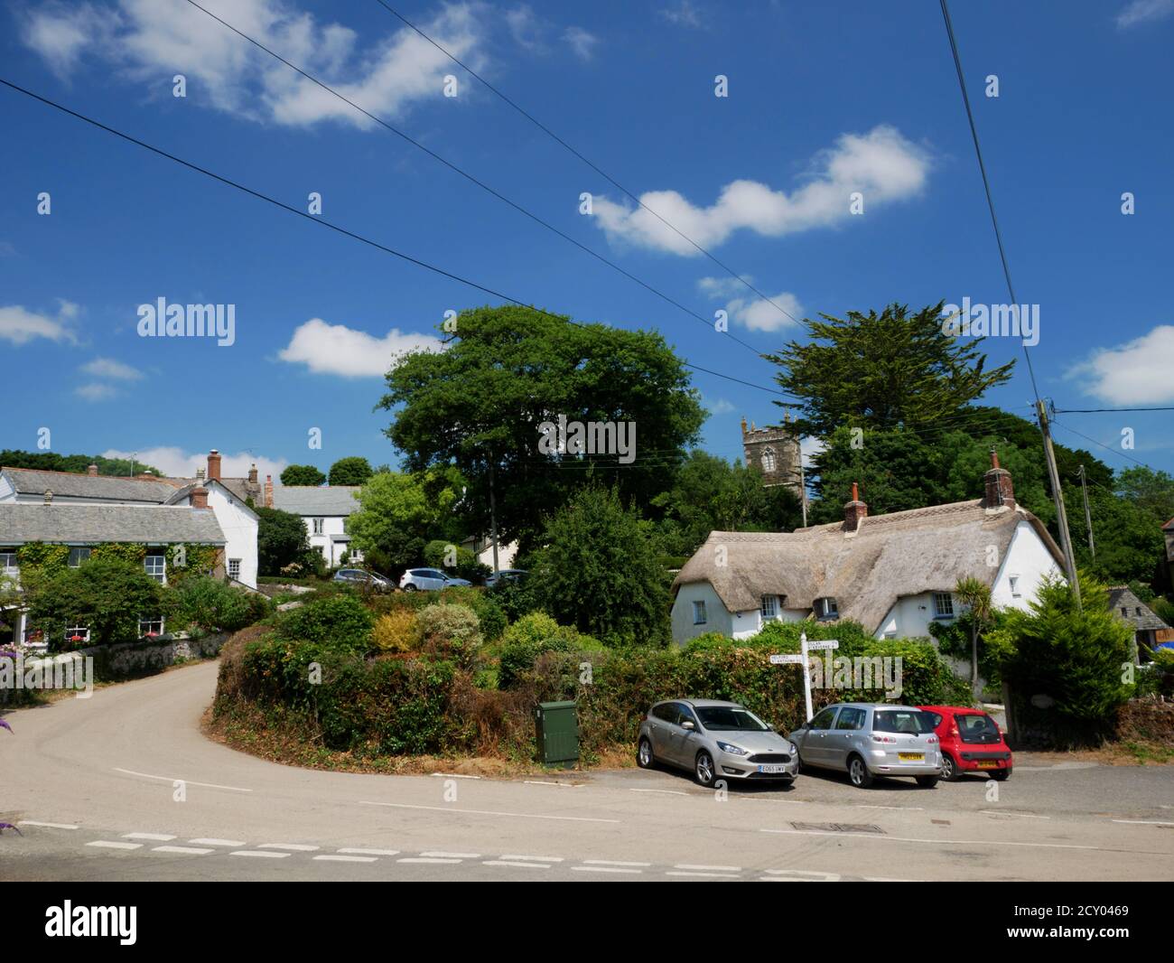 The village of Manaccan, Helford, Cornwall Stock Photo - Alamy