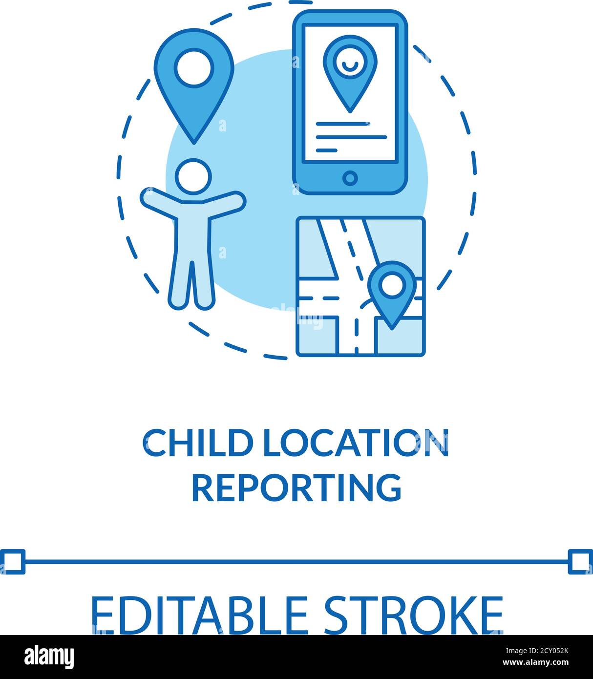 Child location reporting concept icon Stock Vector Image & Art - Alamy