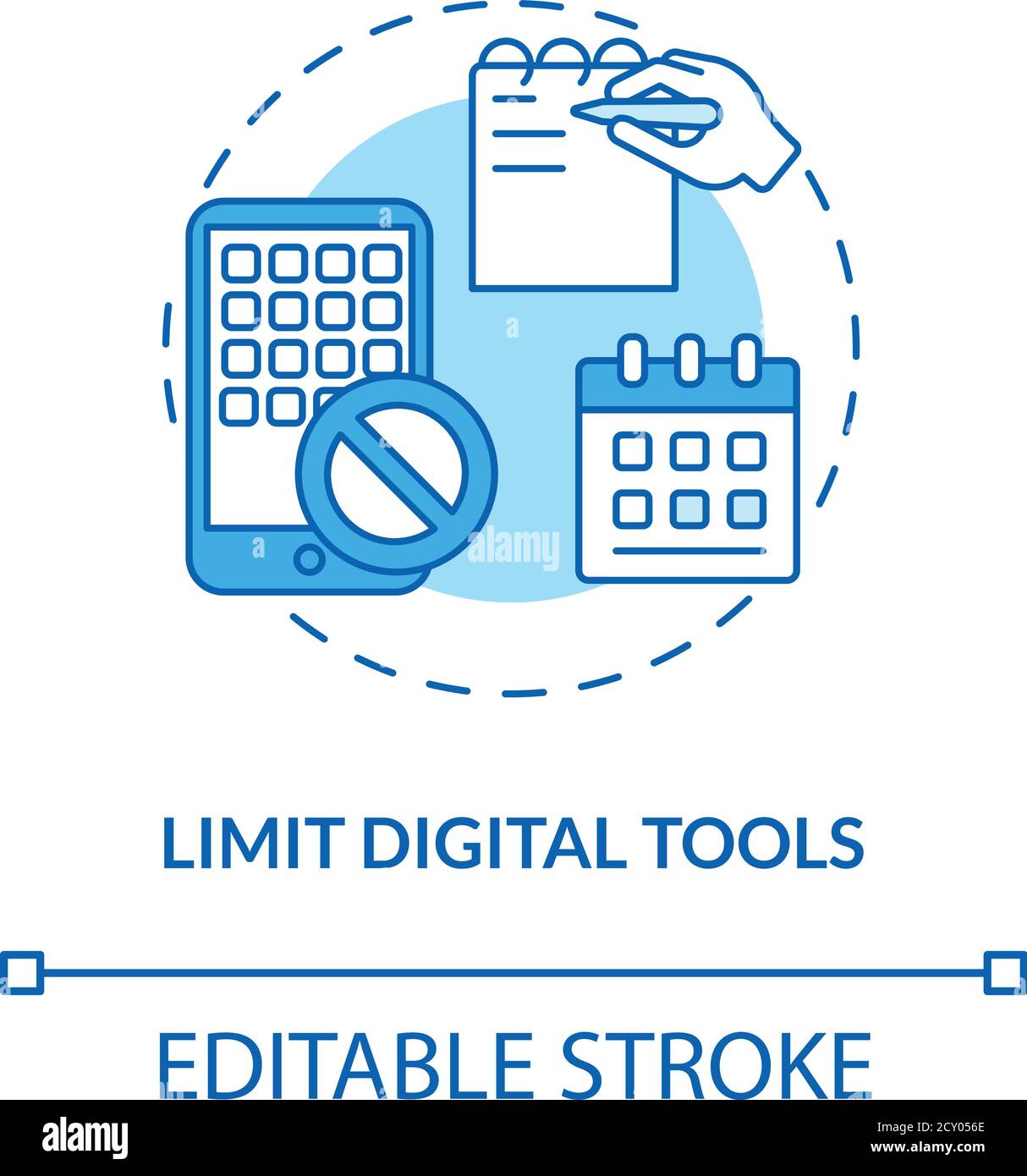 Limit digital tools concept icon Stock Vector Image & Art - Alamy