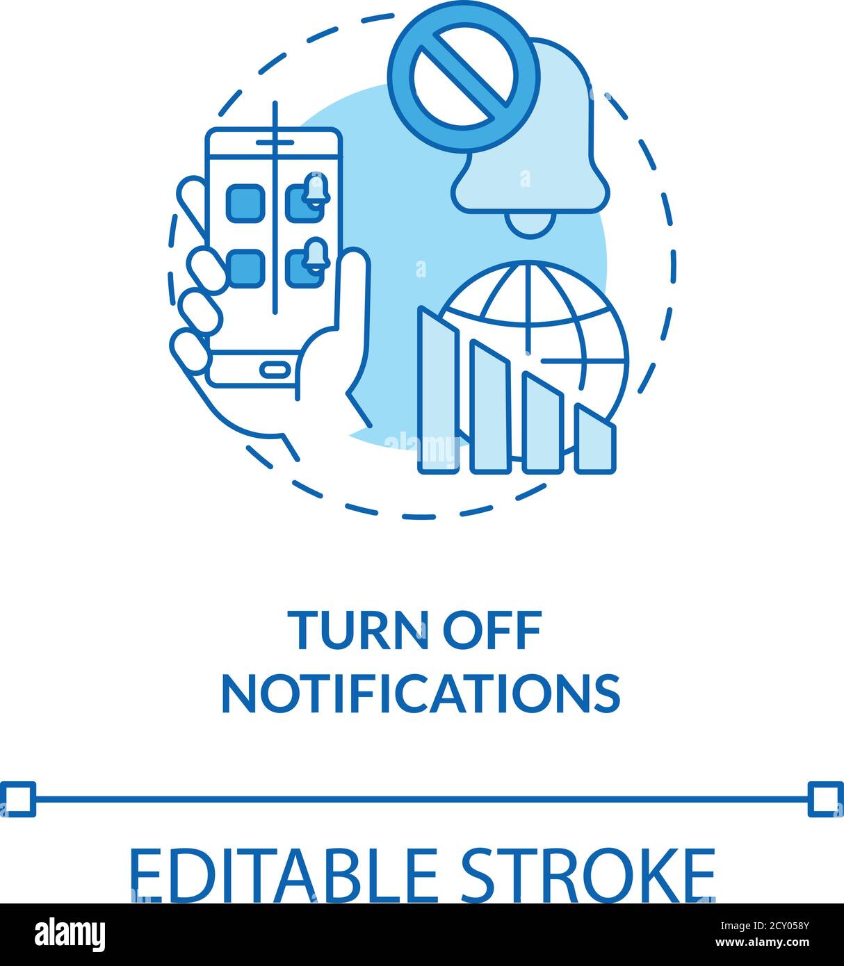 Turn off notifications concept icon Stock Vector Image & Art - Alamy