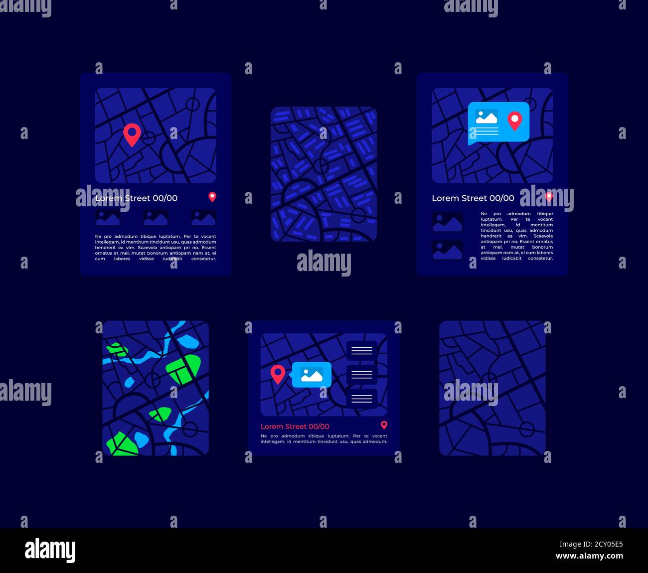 Maps UI elements kit Stock Vector Image & Art - Alamy