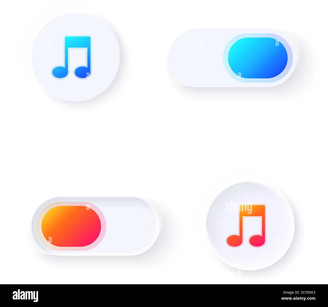 Music switch UI elements kit Stock Vector Image & Art - Alamy