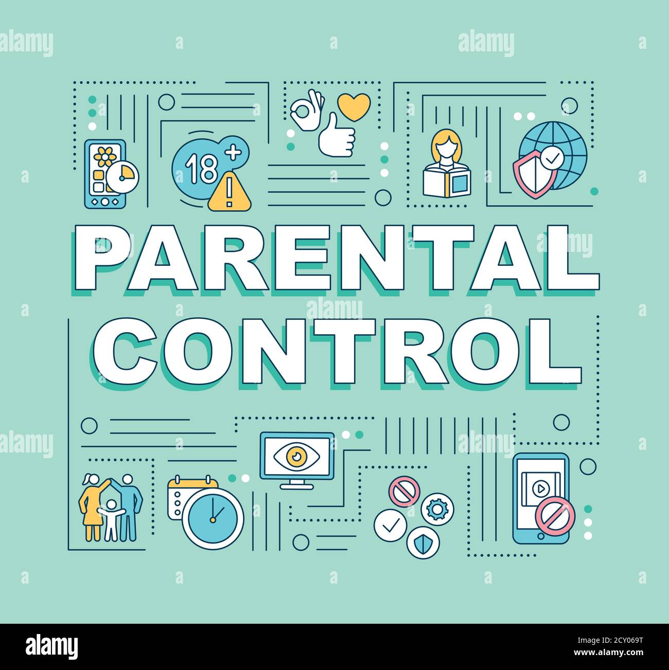 Parental control software word concepts banner Stock Vector Image & Art ...