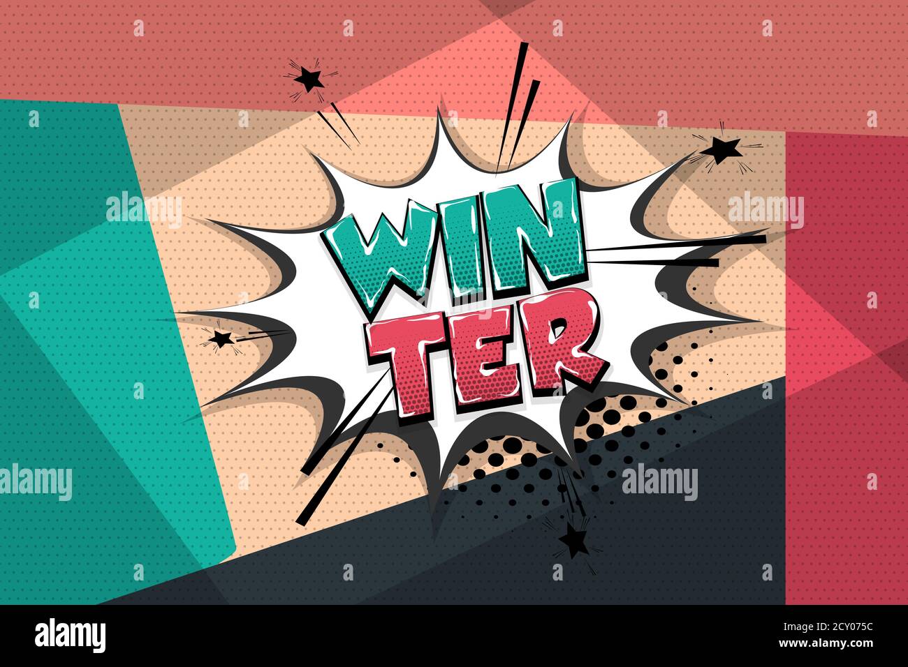 Winter comic text speech bubble pop art Stock Vector Image & Art - Alamy