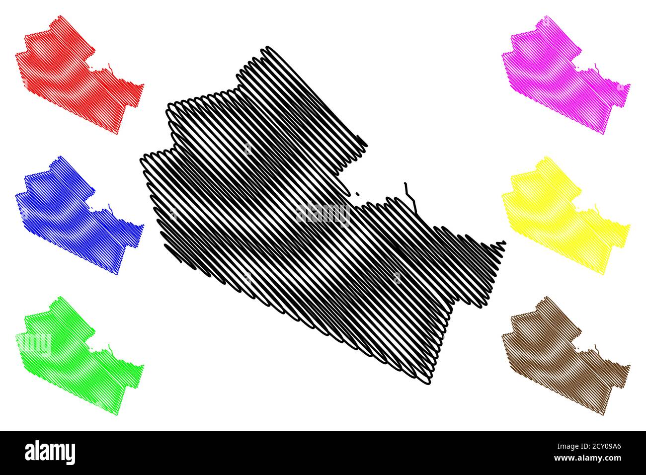 Hamilton City (Canada, Ontario Province) map vector illustration ...