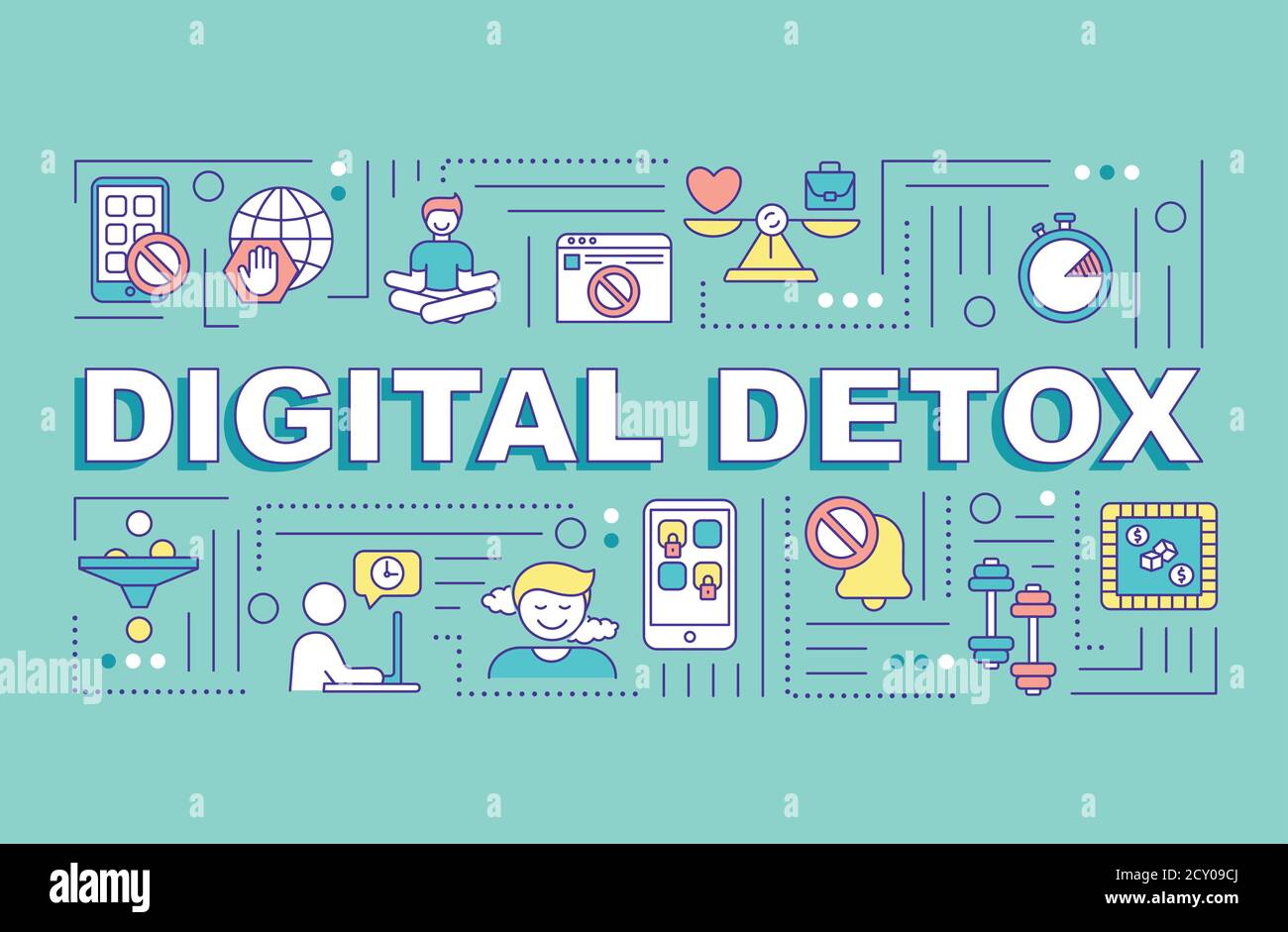 Digital detox word concepts banner Stock Vector Image & Art - Alamy