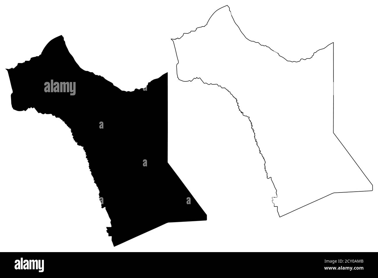 Garissa County (Republic of Kenya, North Eastern Province) map vector ...