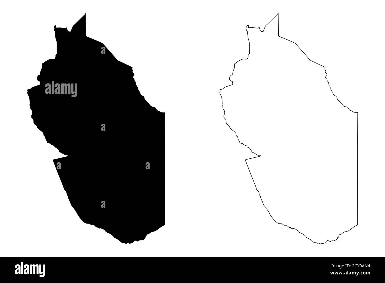 Wajir County (Republic of Kenya, North Eastern Province) map vector ...